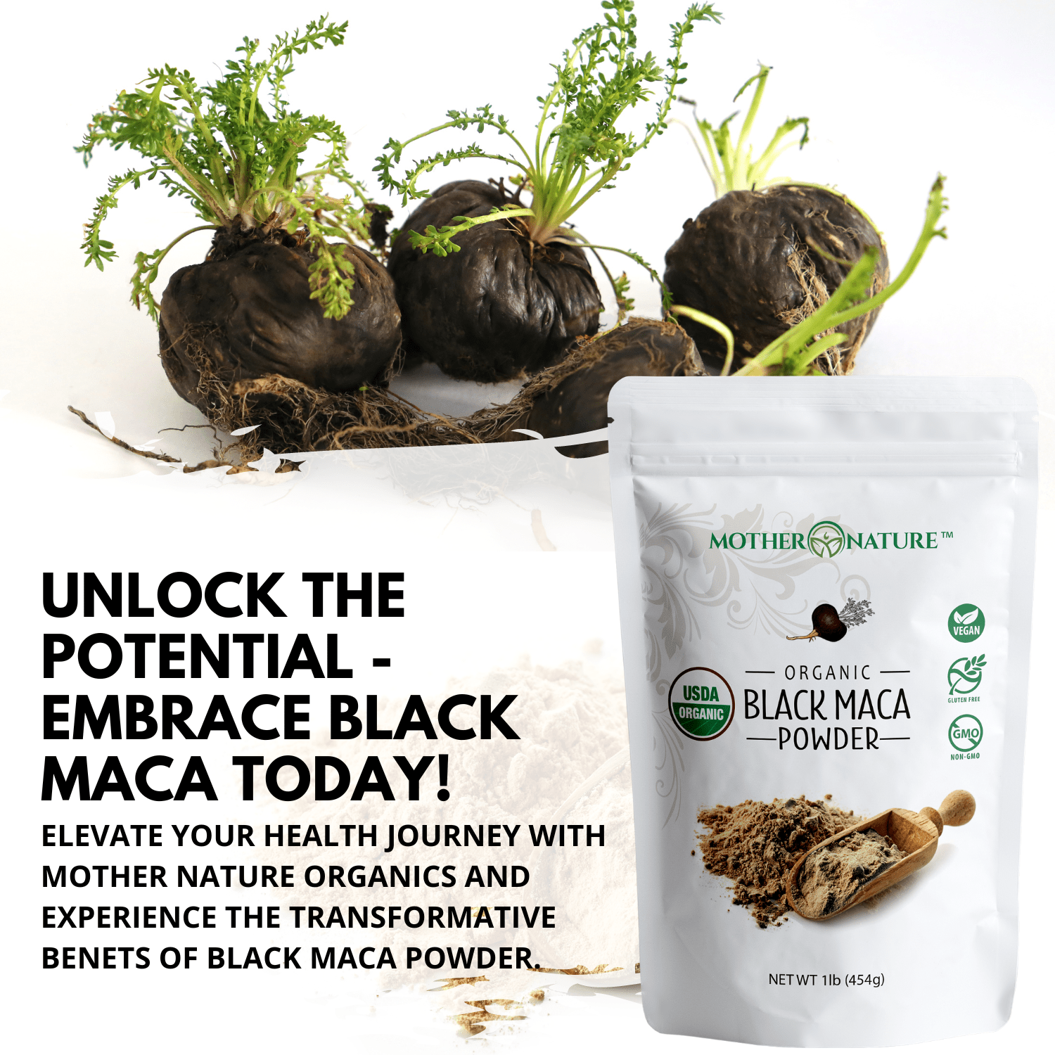 Organic Black Maca Powder - Mother Nature Organics
