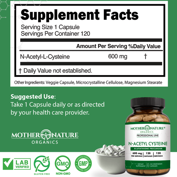 Nac Capsules | N-Acetyl Cysteine - Mother Nature Organics